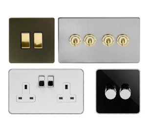 Period electrical sockets & switches - metallic or wooden backplates