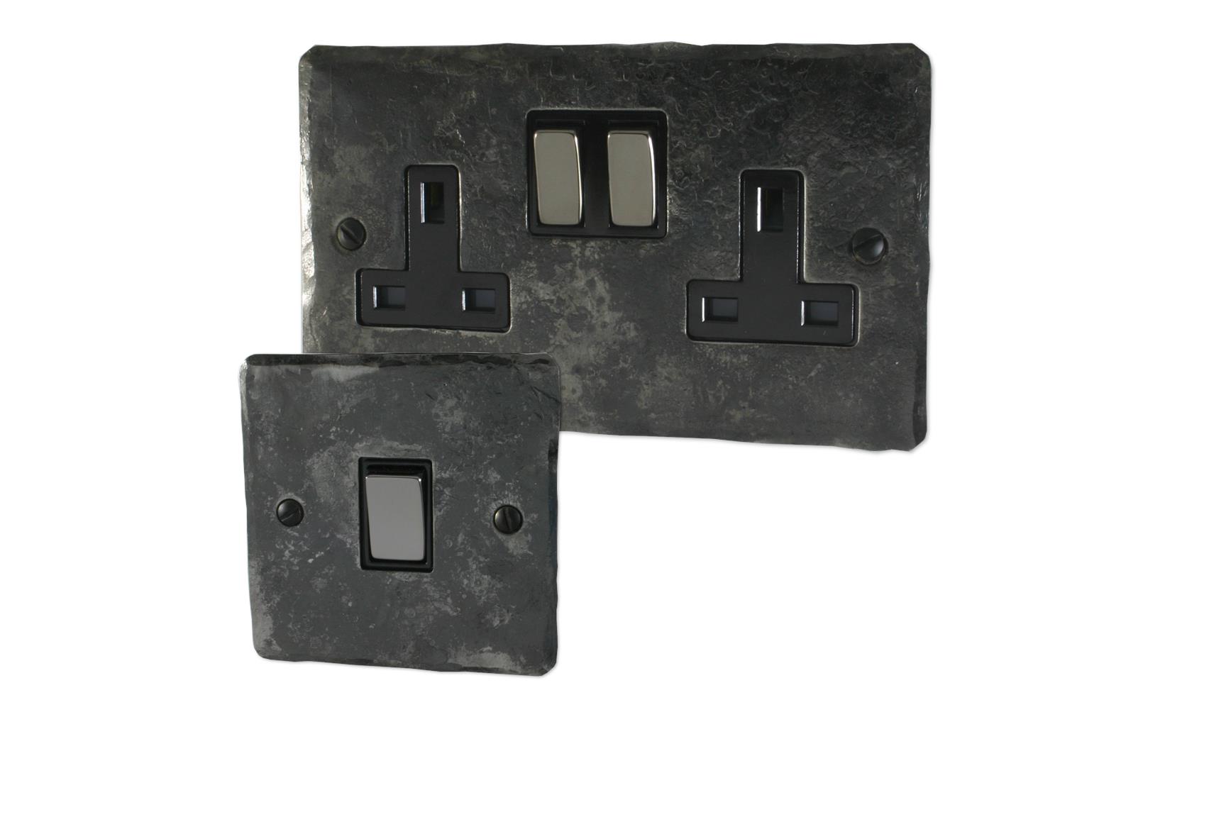 Period electrical sockets & switches - metallic or wooden backplates
