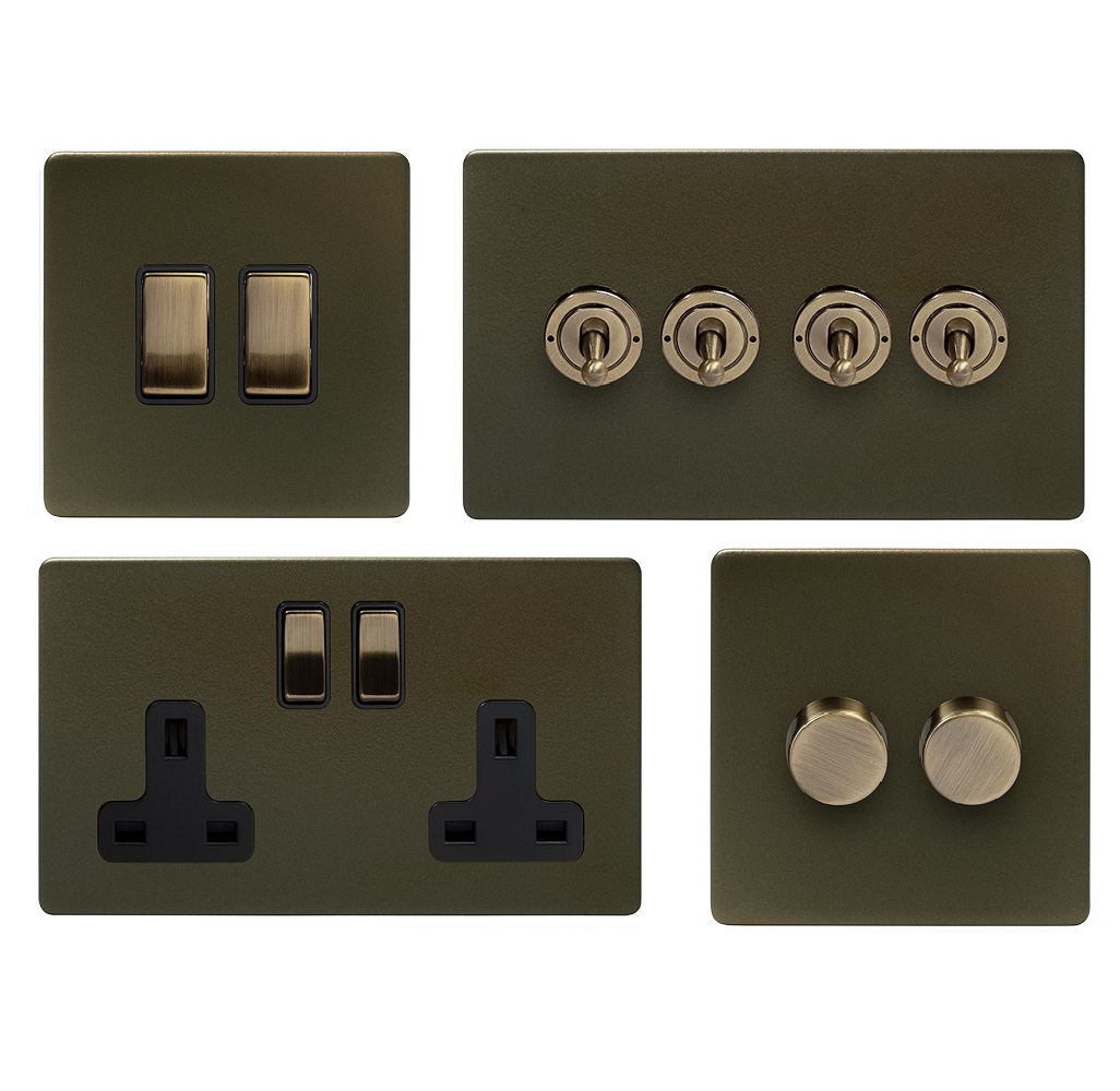 Period electrical sockets & switches - metallic or wooden backplates