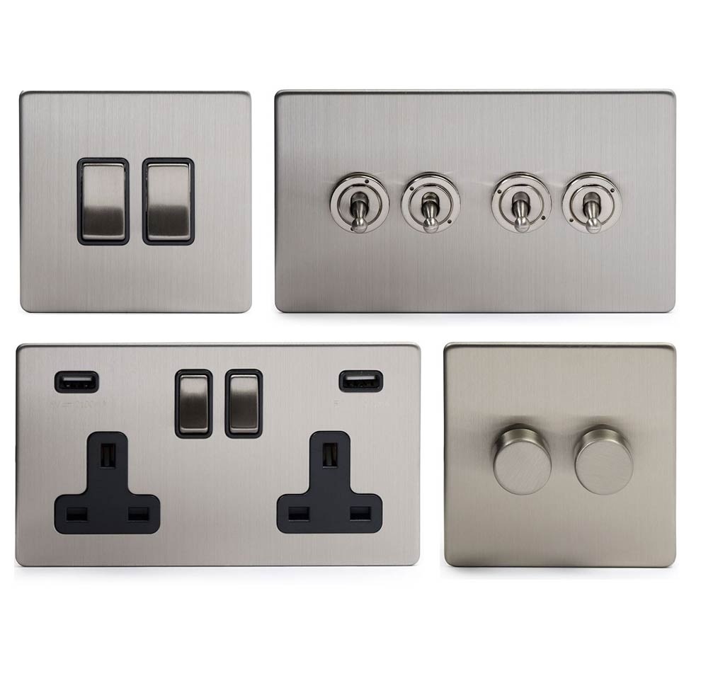 Period electrical sockets & switches - metallic or wooden backplates