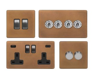 Period electrical sockets & switches - metallic or wooden backplates