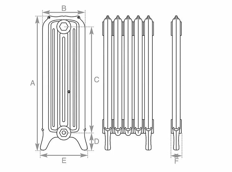 Ribbon 4 Column Cast Iron Radiator