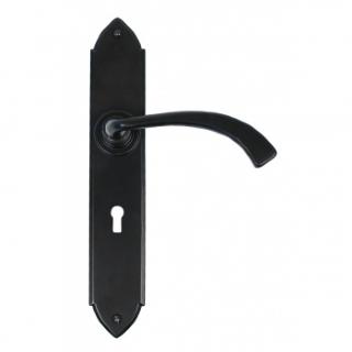 Pewter Gothic Curved Sprung Lever Lock Set