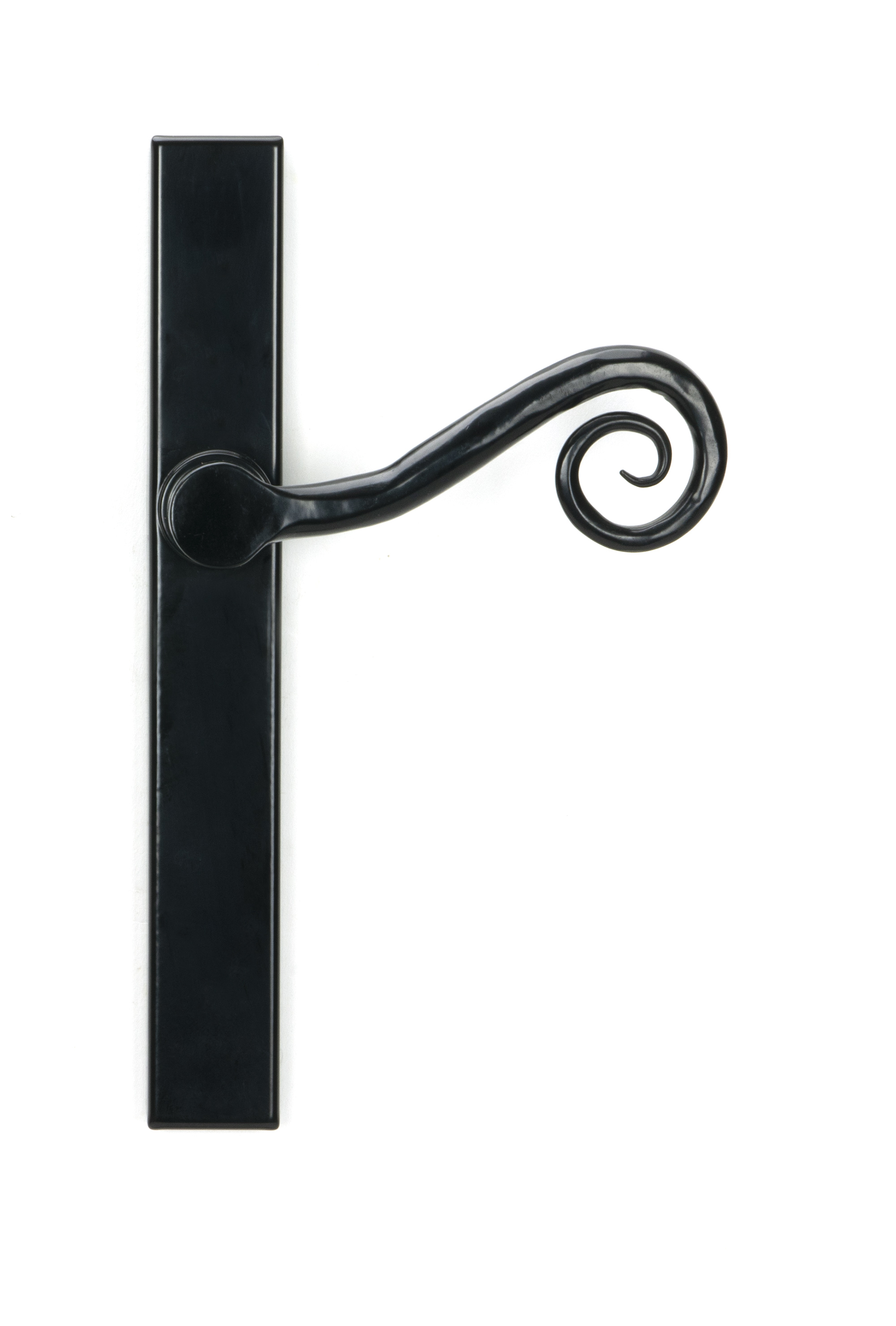 Black Monkeytail Slimline Lever Espag. Latch Set - RH