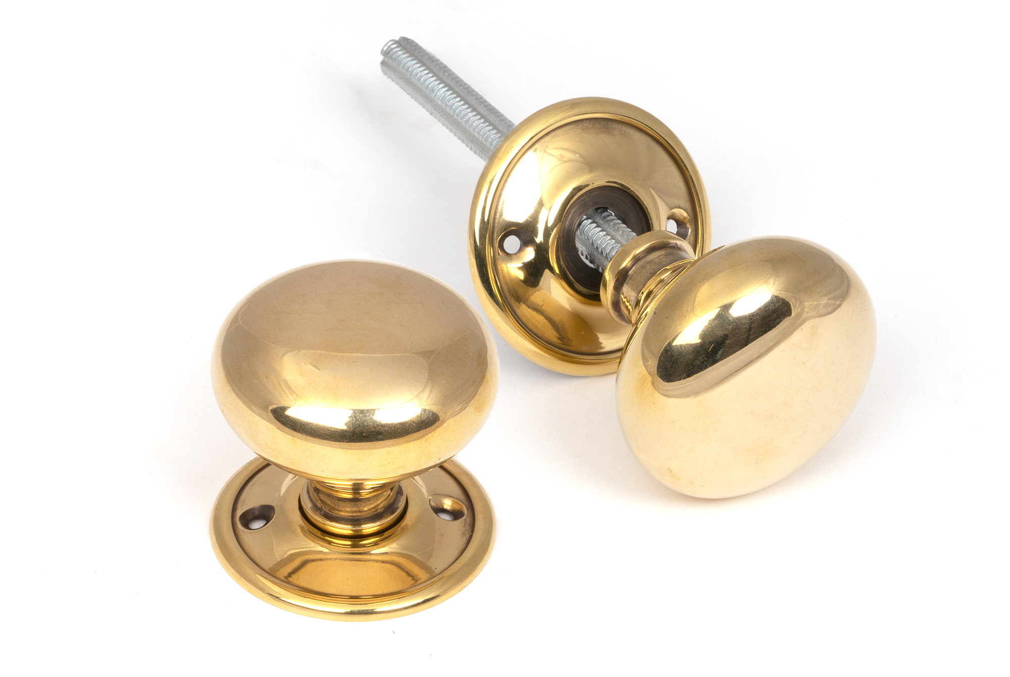 Aged Brass Mushroom Mortice/Rim Knob Set