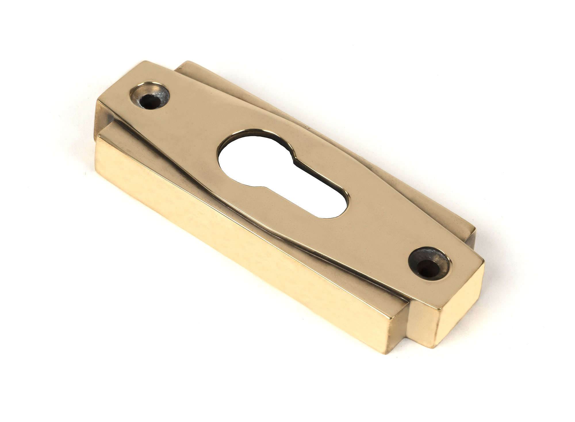 Aged Brass Art Deco Euro Escutcheon (Set)