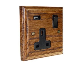 Medium Oak Switches & Sockets