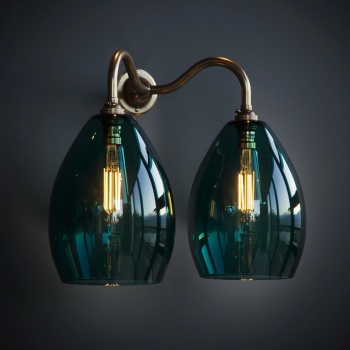Jules Teal Glass Classic Wall Light