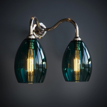 Jules Teal Glass Classic Wall Light