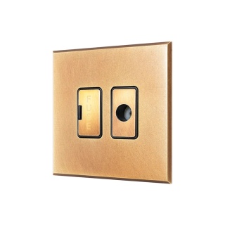 Natural Brass 13A Double Pole Unswitched Fused Spur Flex Outlet with ...