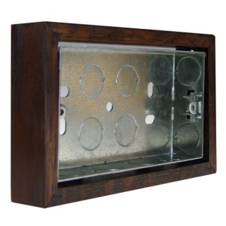 Classic Wood Double Surface Mounting Wall Box in Dark Oak