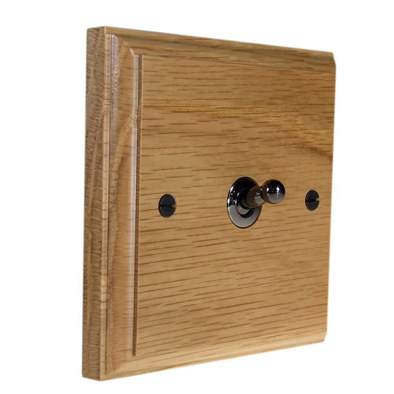 Classic Wood 1 Gang Intermediate (3 way switching) Black Nickel Toggle ...