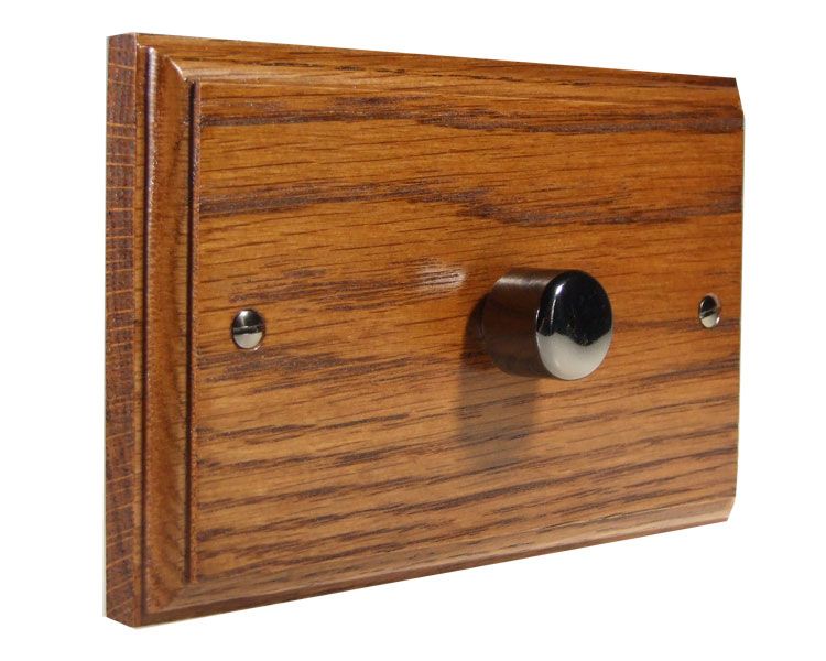Classic Wood 1 Gang 2Way Push on/Push off 400W/VA Dimmer Switch on a ...