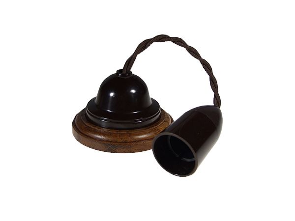 Brown Bakelite Ceiling Rose on a Medium Oak Base