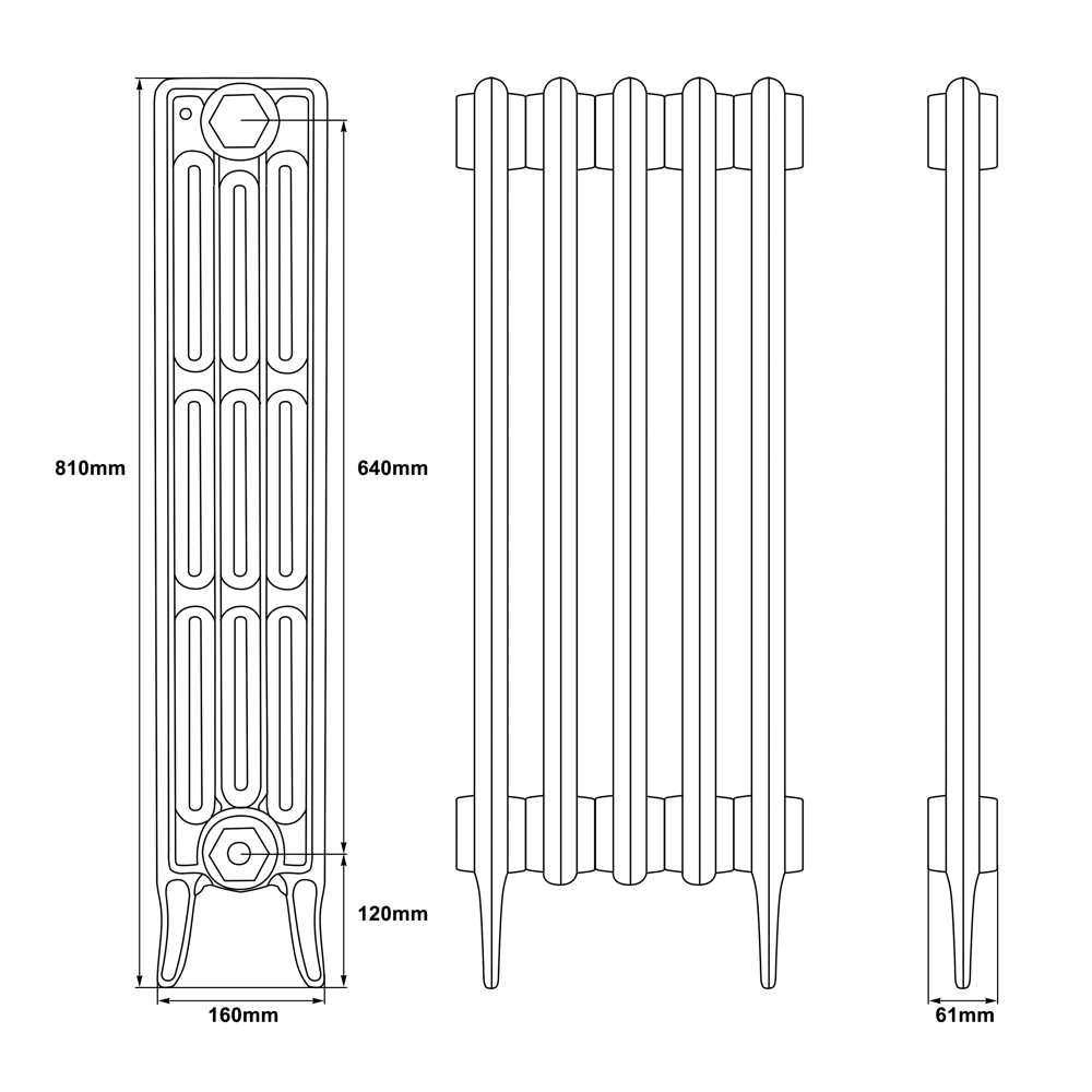 Victorian 4 Carron Cast Iron Radiator 810mm