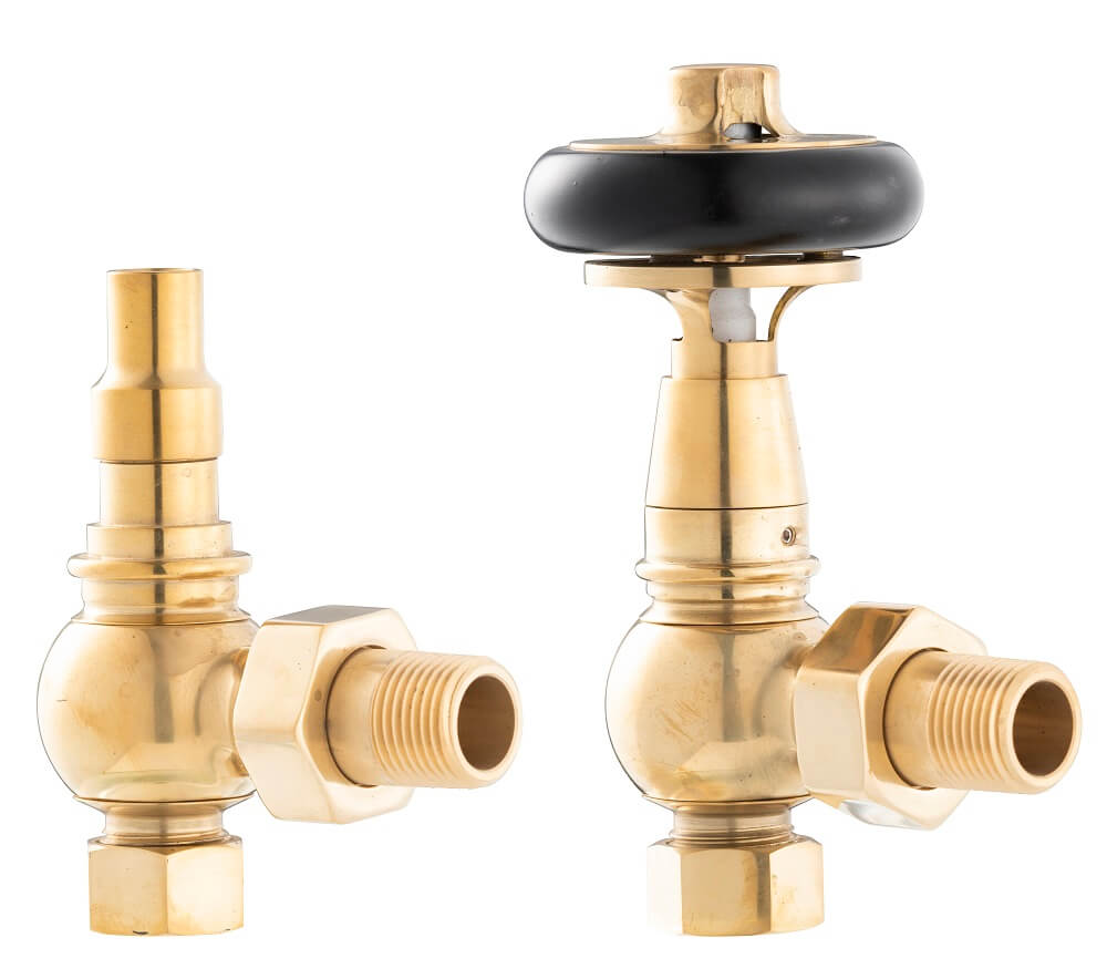 Chatsworth TRV Cast Iron Radiator Valve - Polished Brass
