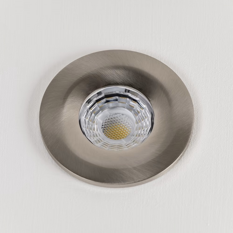 6 Pack - Brushed Chrome LED Downlights, Fire Rated, Fixed, IP65, CCT ...