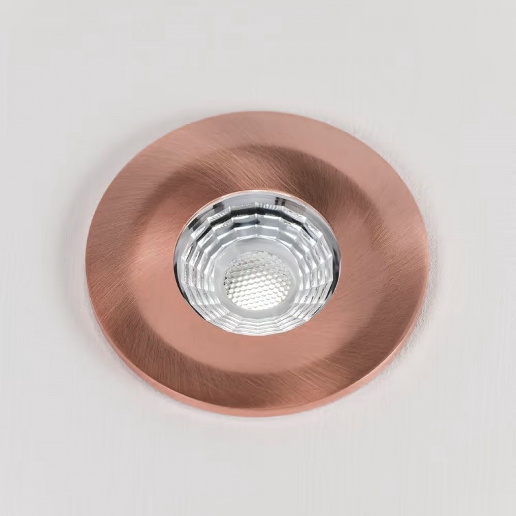 Brushed Copper LED Downlights, Fire Rated, Fixed, IP65, CCT Switch ...