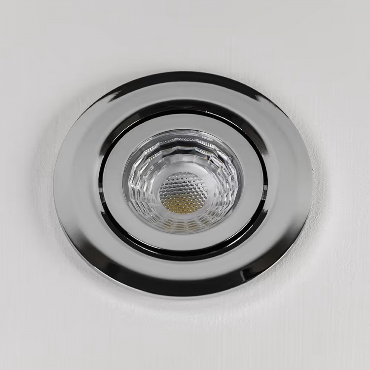 Polished Chrome Adjustable 3K Warm White Tiltable LED Downlights, Fire ...