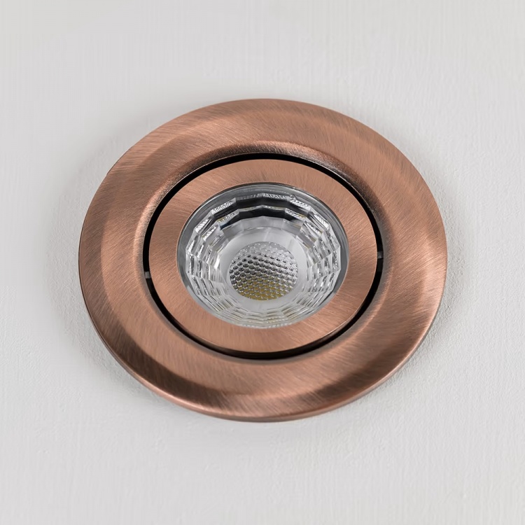 Antique Copper 4K Cool White Tiltable LED Downlights, Fire Rated, IP44 ...