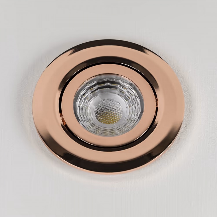 Rose Gold 4K Cool White Tiltable LED Downlights, Fire Rated, IP44, High ...
