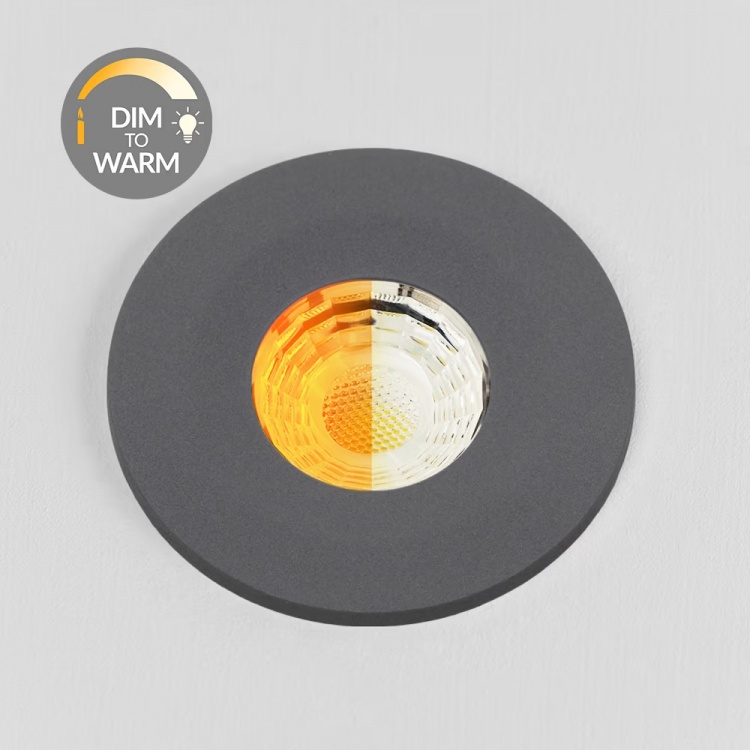 Graphite Grey CCT Dim To Warm LED Downlight Fire Rated IP65