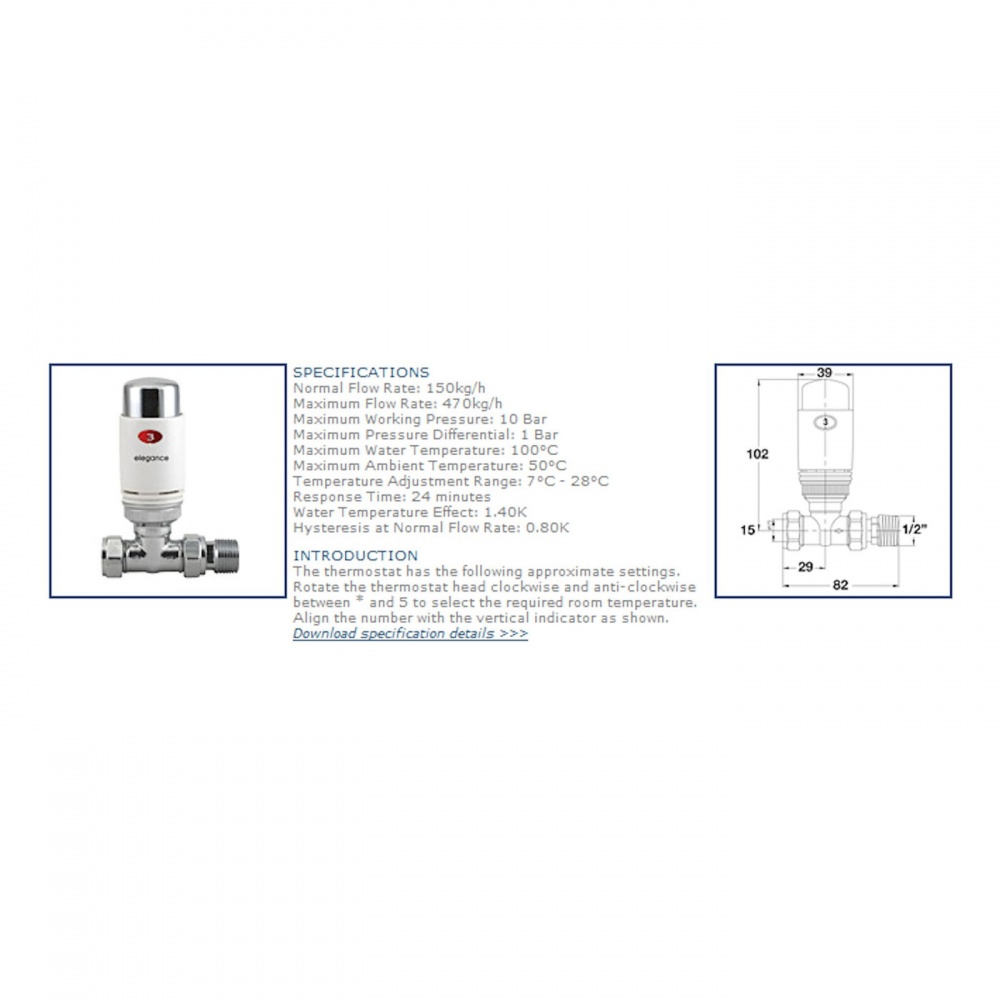 Elegance Straight White Trv Wheel-head & Manual Wheel-Head