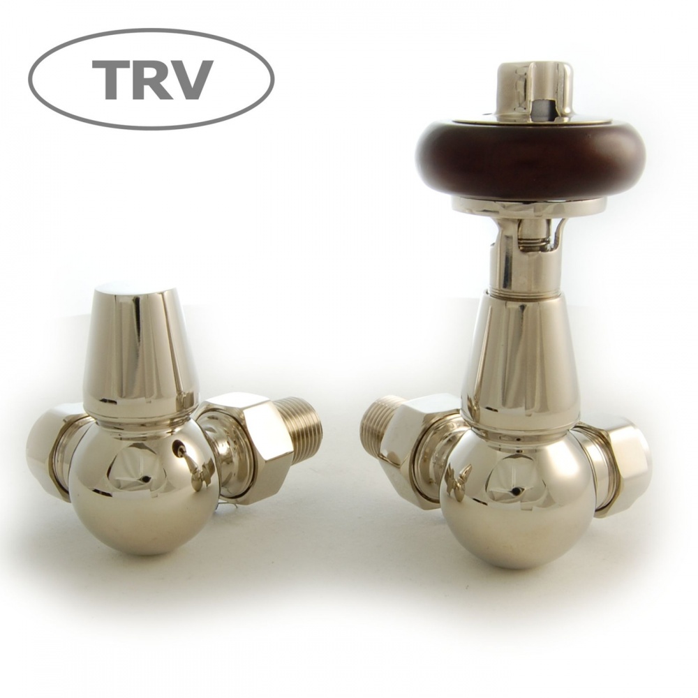 Windsor Traditional Thermostatic Radiator Valve - Nickel (Corner TRV)