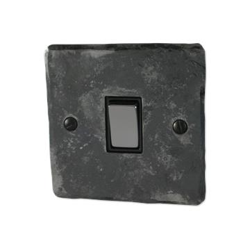 Flat Rustic Light Switch (1 Gang/Black Nickel Switch)