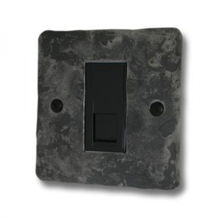 Flat Rustic RJ45 Socket (1 Gang/Black Insert)