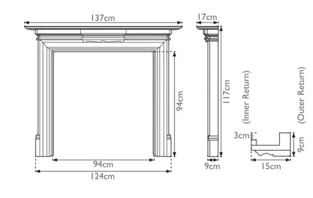 The Wessex Fire Surround - Pine
