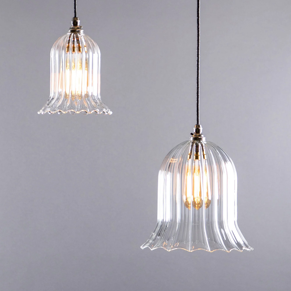 Humphrey Ribbed Clear Glass Pendant