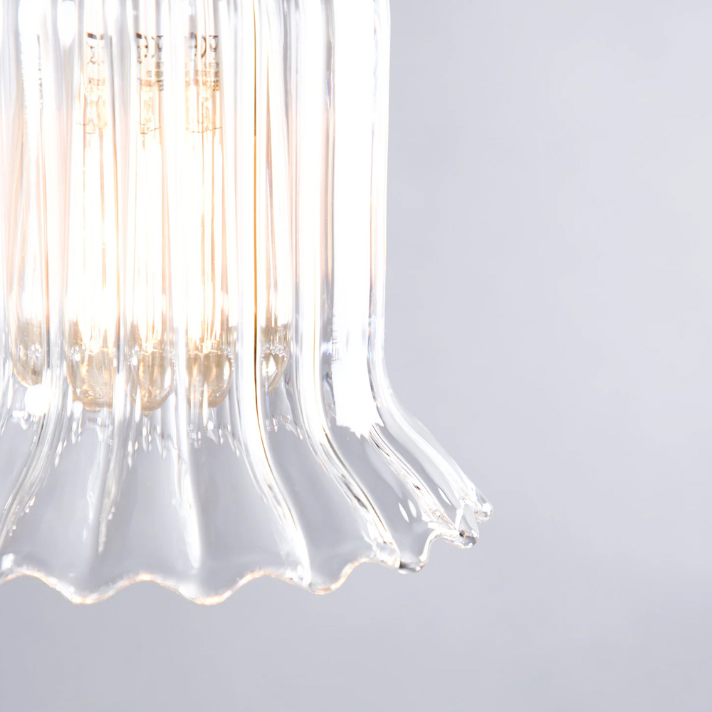 Humphrey Ribbed Clear Glass Pendant