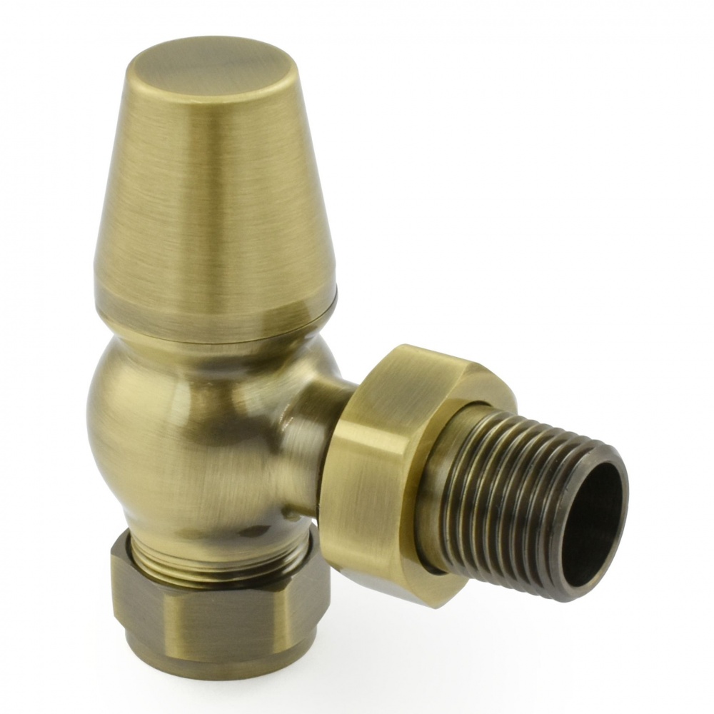 Jaguar TRV Cast Iron Radiator Valves - Antique Brass