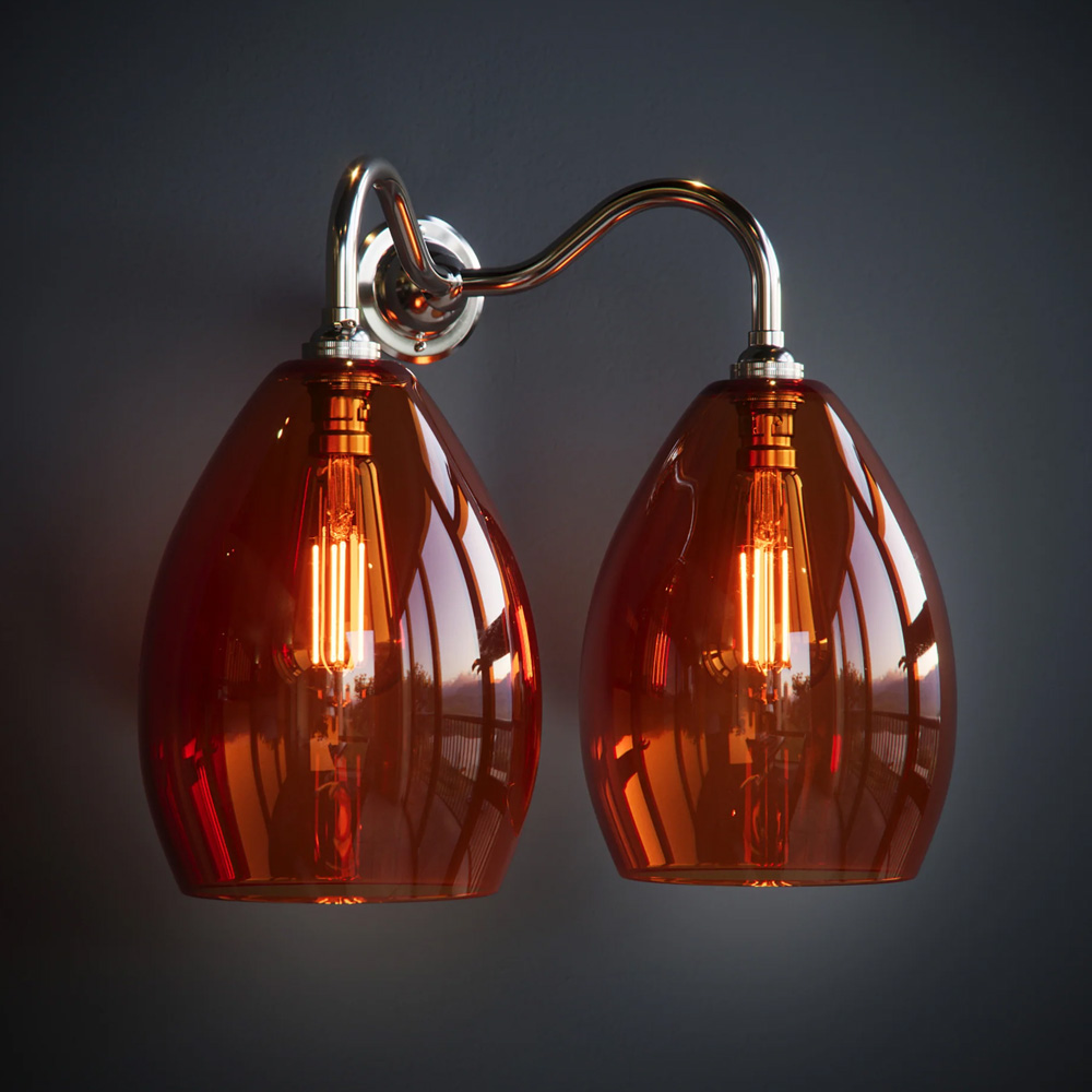 Jules Amber Glass Double Wall Light