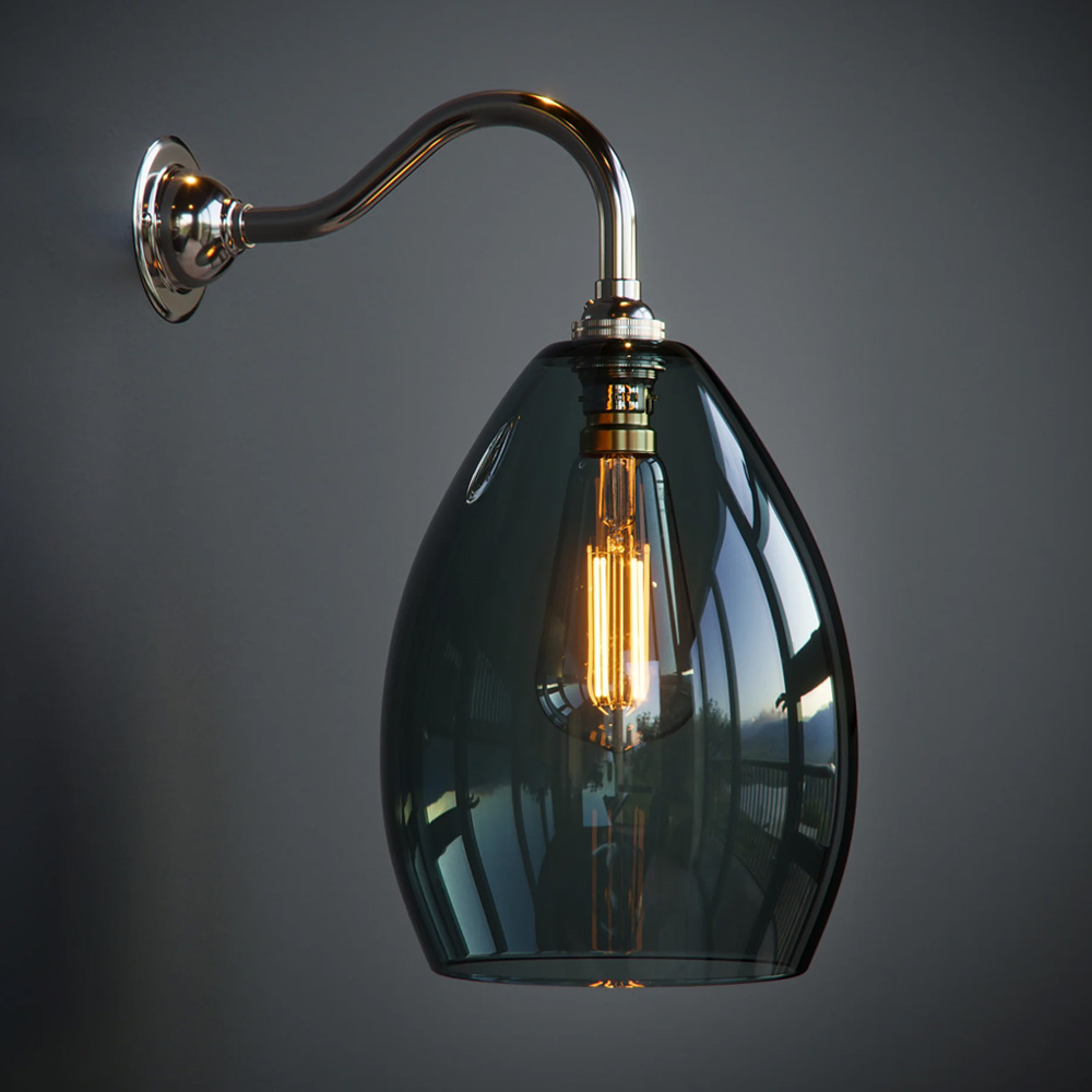 Jules Smoke Grey Glass Classic Wall Light