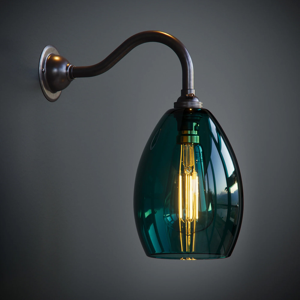 Jules Teal Glass Classic Wall Light