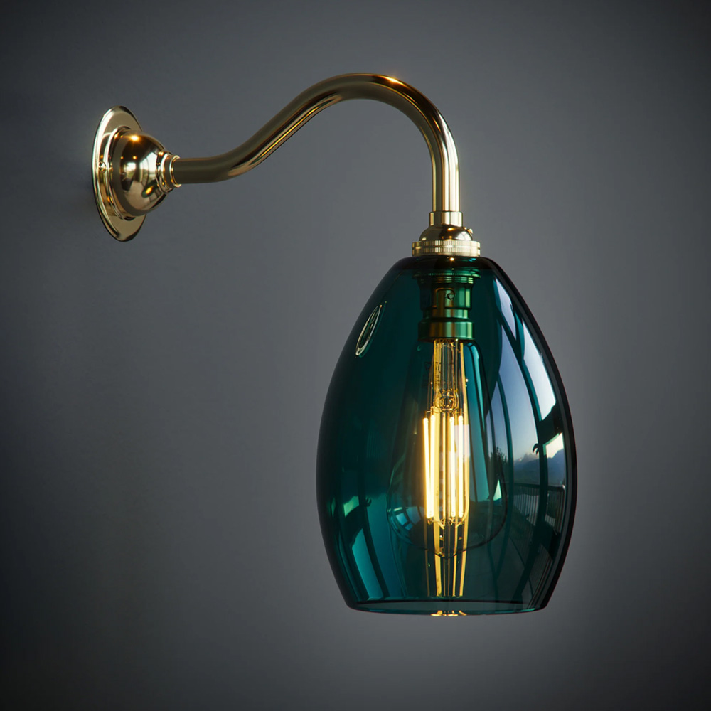 Jules Teal Glass Classic Wall Light