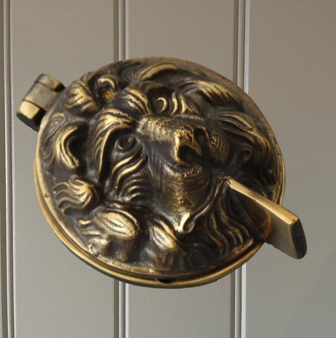 Lions Head Lock Cover - Antique Brass
