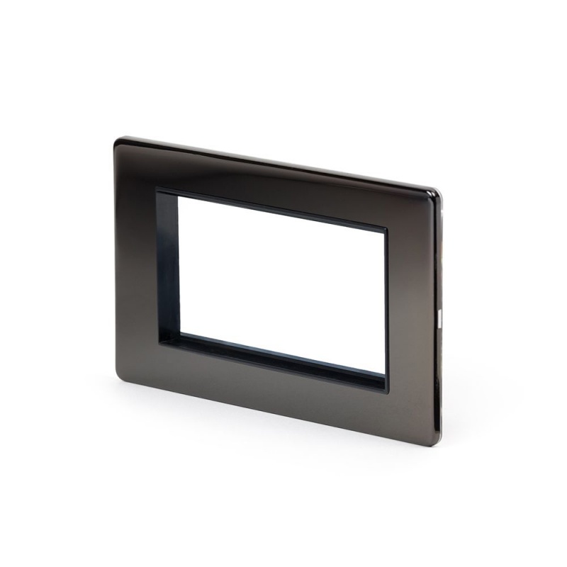 The Connaught Collection Black Nickel Metal Double Data Plate 4 Modules