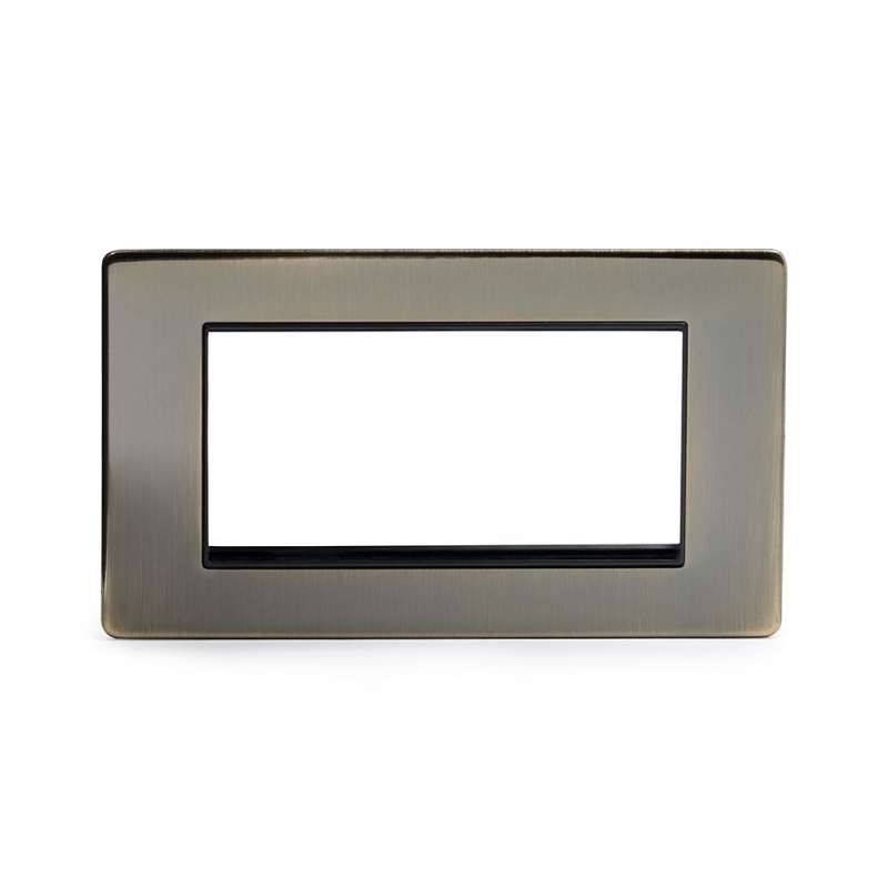 The Charterhouse Collection Aged Brass metal Double Data Plate 4 Modules