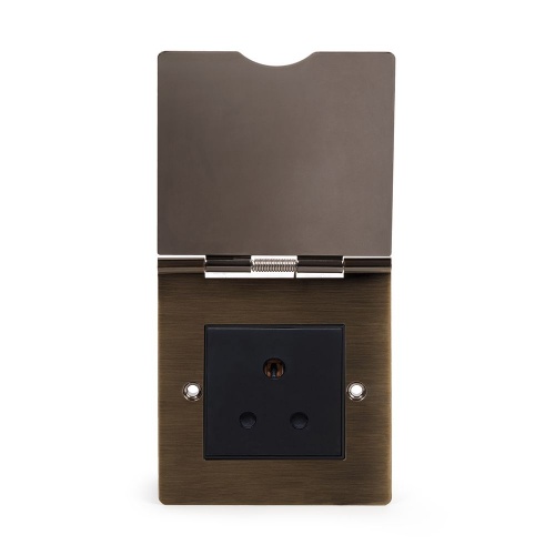 The Charterhouse Collection Aged Brass 13A 1 Gang Euro Module Floor Socket