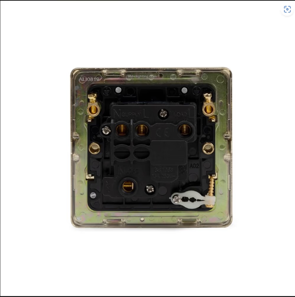 Matt Black 13A Switched Fuse Flex Outlet Black Insert Screwless