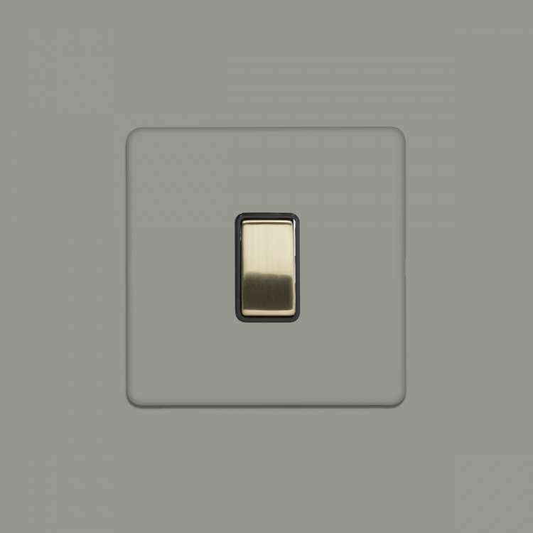 Primed Paintable 1 Gang 20A Double Pole Switch with Brushed Brass ...