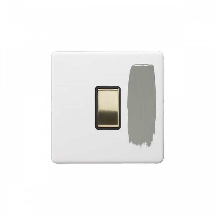 Primed Paintable 1 Gang 20A Double Pole Switch with Brushed Brass ...