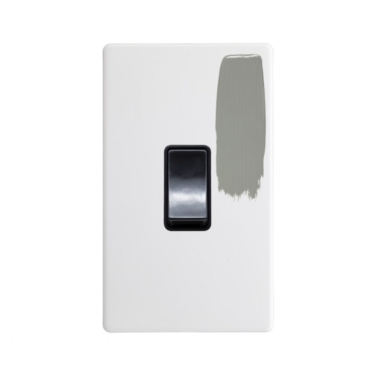 Primed Paintable 45A 1 Gang Double Pole Switch Double Plate with ...