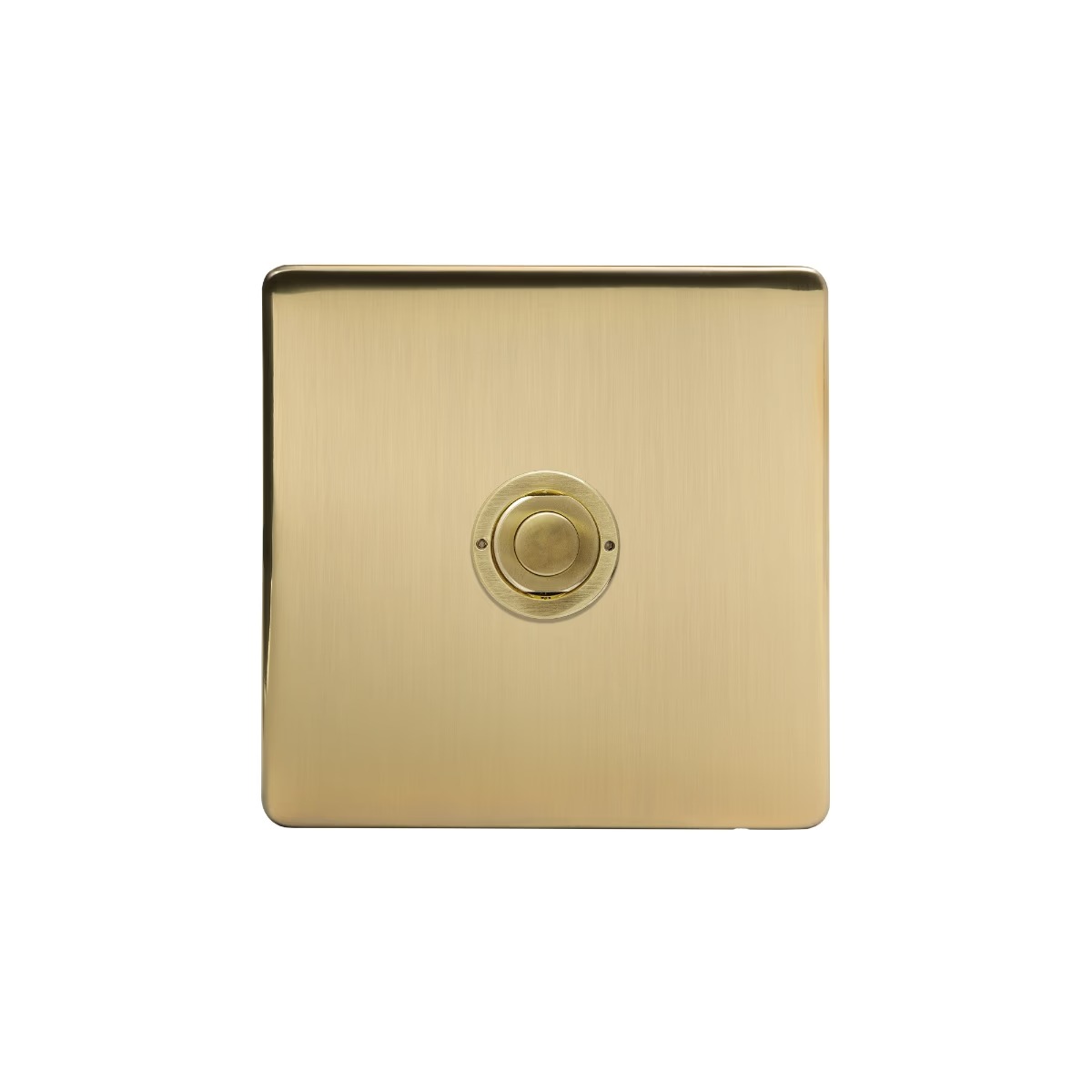 Brushed Brass 1 Gang 6A 2 Way Push Button Switch