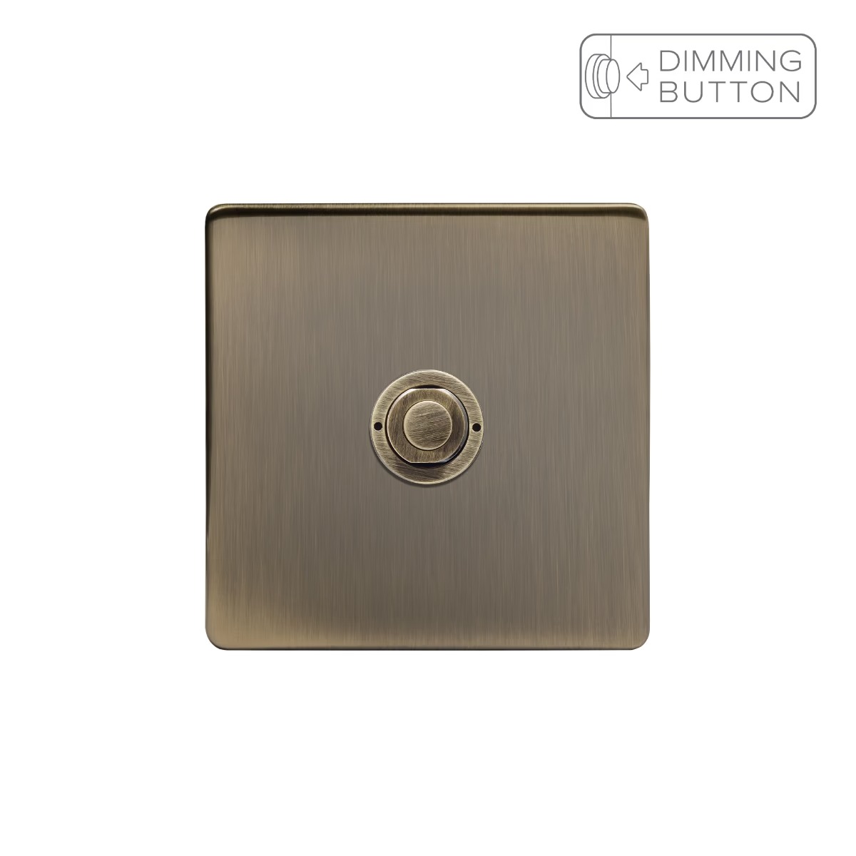Antique Brass 1 Gang 6A Push Button Dimmer Switch