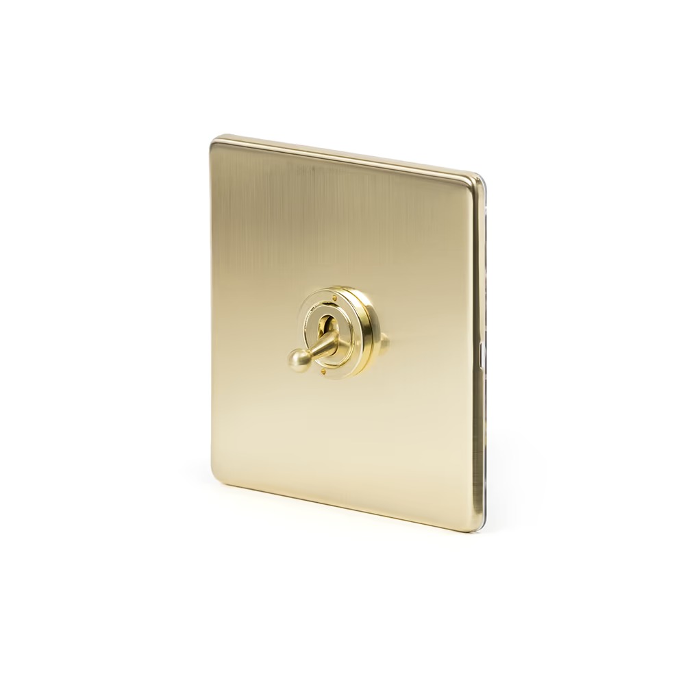 The Savoy Collection Brushed Brass 1 Gang Intermediate Toggle Switch ...