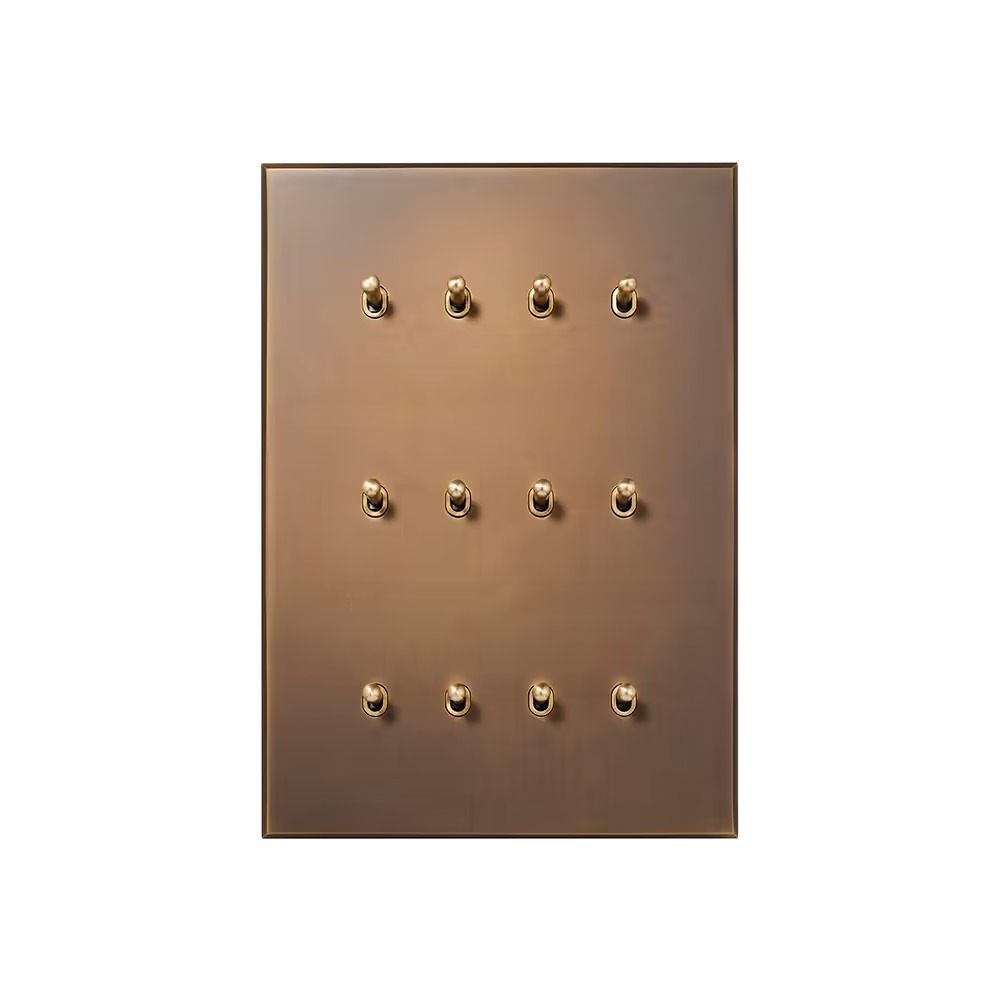 Aged Brass 12 Gang 20A 2 Way Toggle Switch - The Palaces Collection